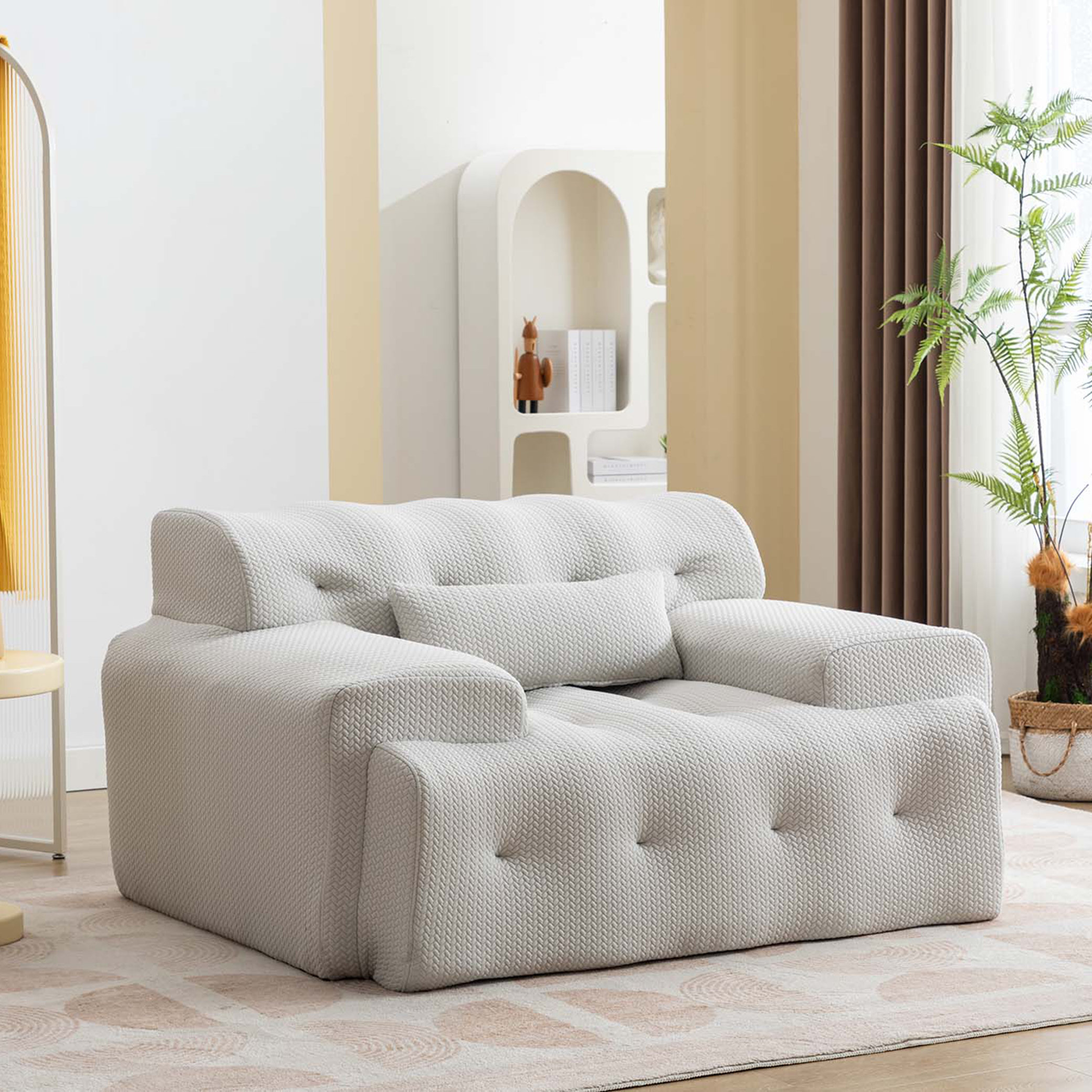 Ivy Bronx Single Seater Sofa, Pure Foam Couch for Living Room ...