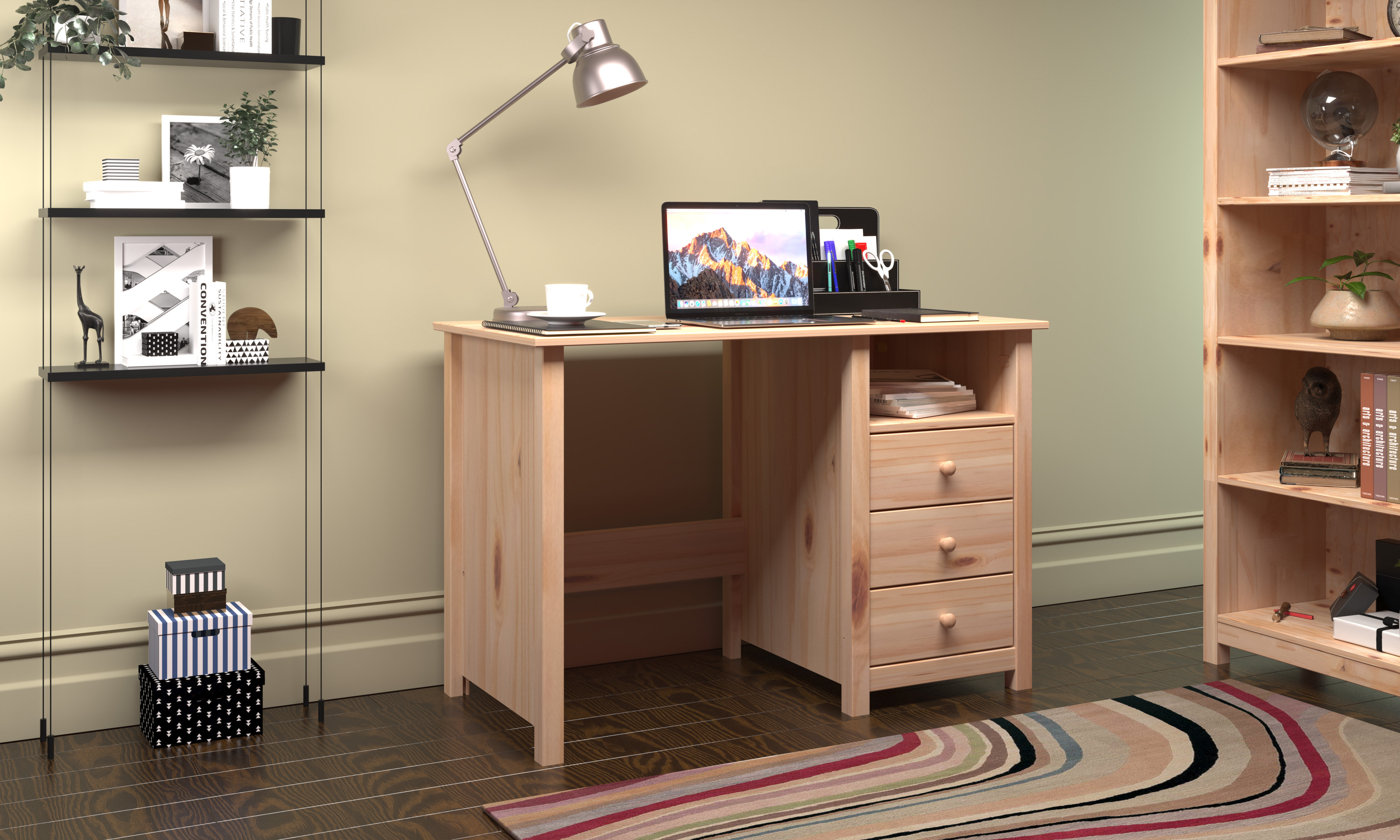 Red Barrel Studio® Albrecht Desk Solid Wood - Versatile desk for home ...
