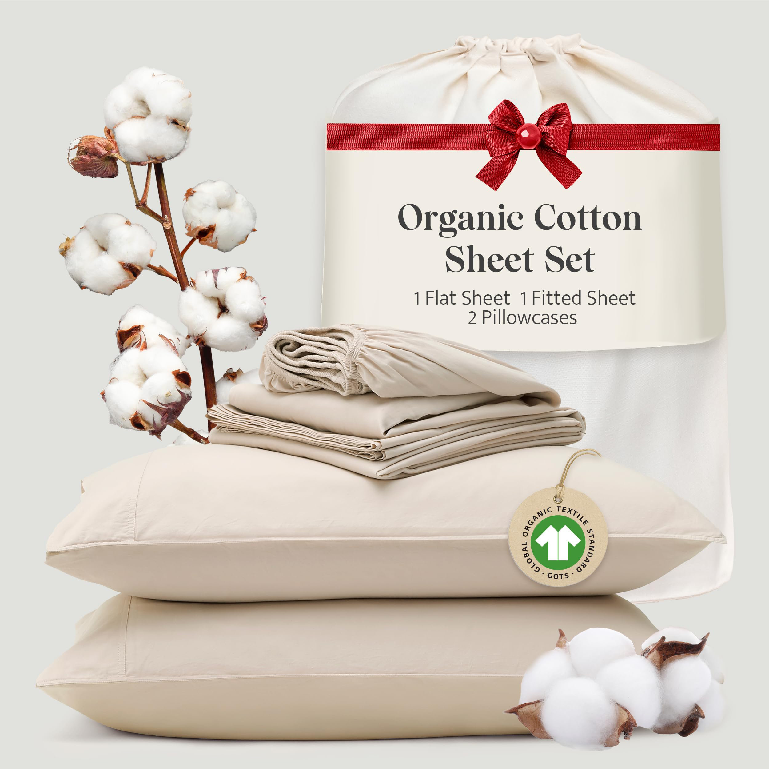 Bedsure Double Stitch 100% Organic Cotton Sheet Set - Wayfair Canada