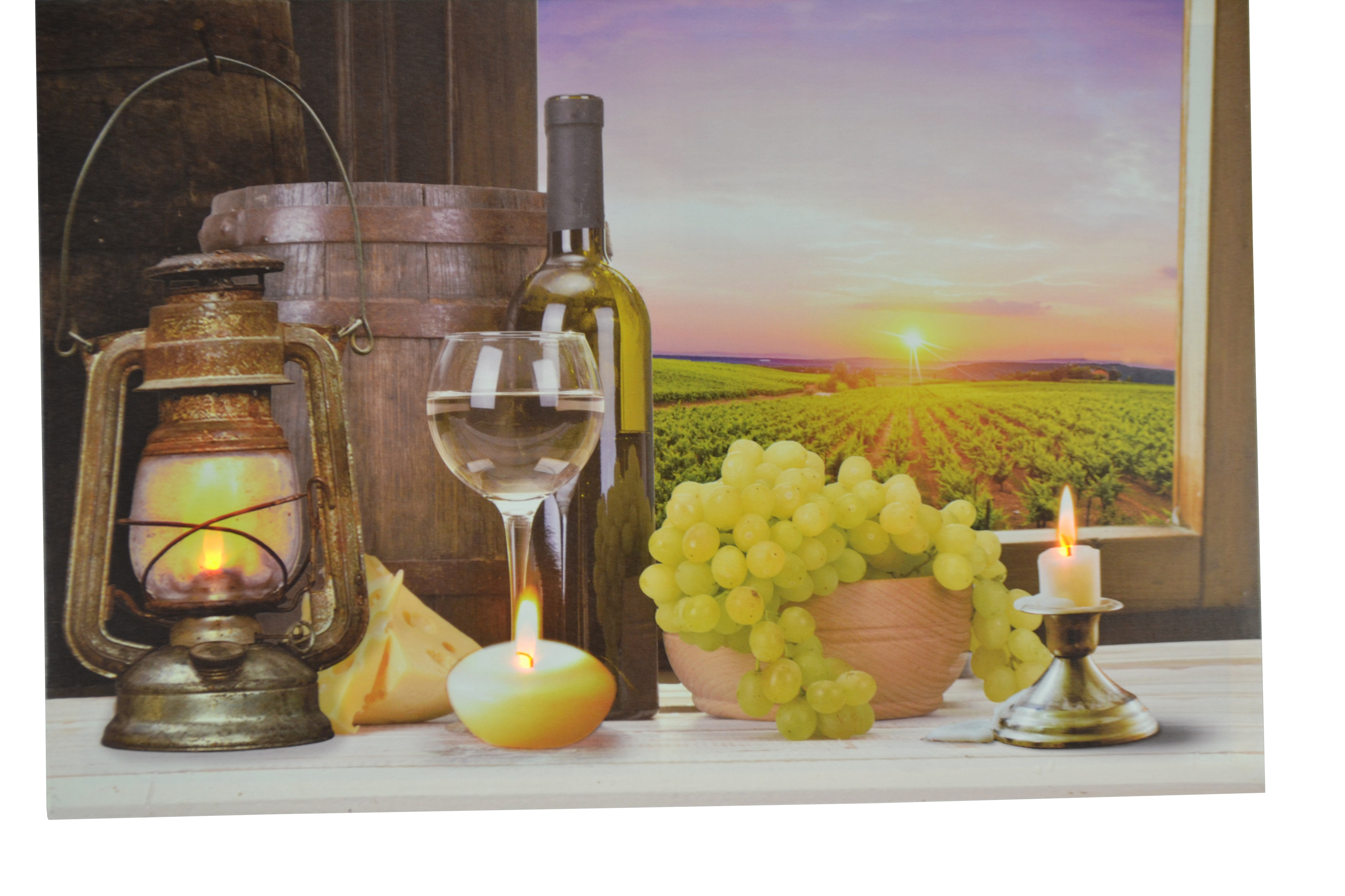 Three Star Im/Ex Inc. LED Backlit Canvas Painting Wall Art Vineyard ...