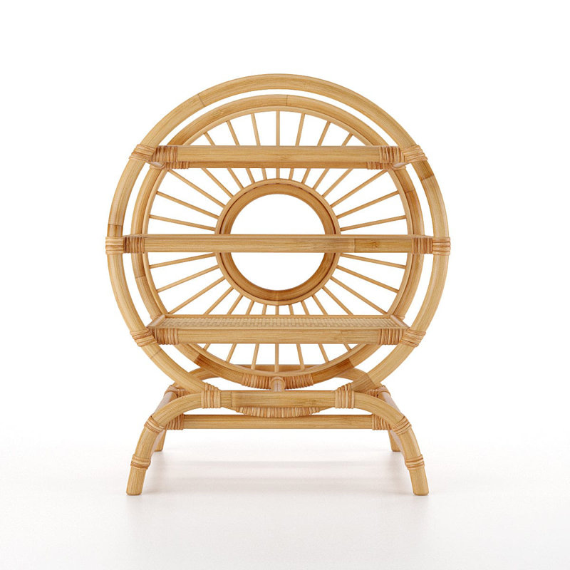 Bayou Breeze Azmi Boho Round Bookcase, 100% Natural Handmade ...