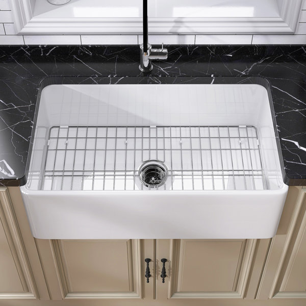 ZEAFIVE Kitchen Sinks 36 Inch Fireclay Farm Sink Single Bowl with ...