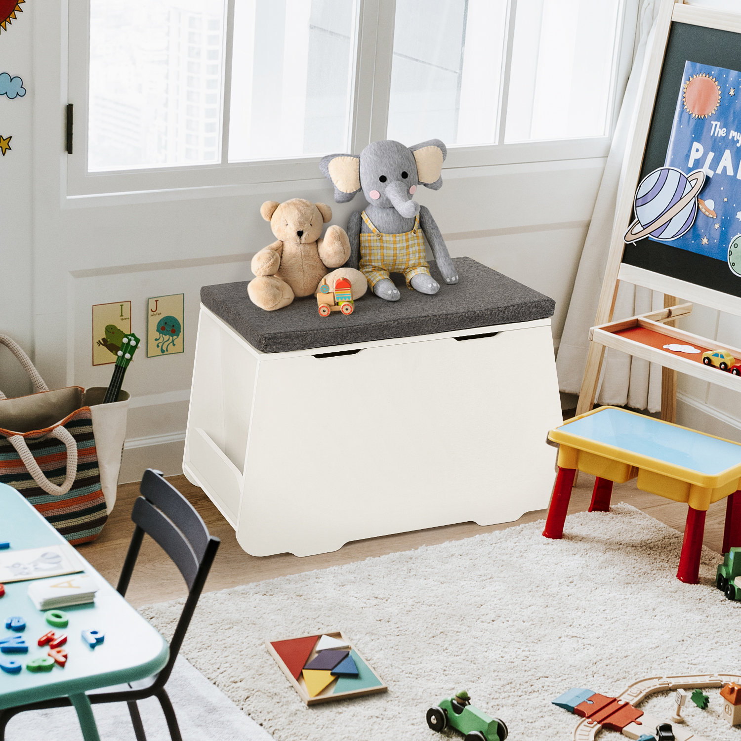 Ebern Designs Deshazer Manufactured Wood Toy Storage Bench & Reviews ...