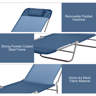Wrought Studio™ Folding Chaise Lounge Pool Chair, Patio Sun Tanning ...