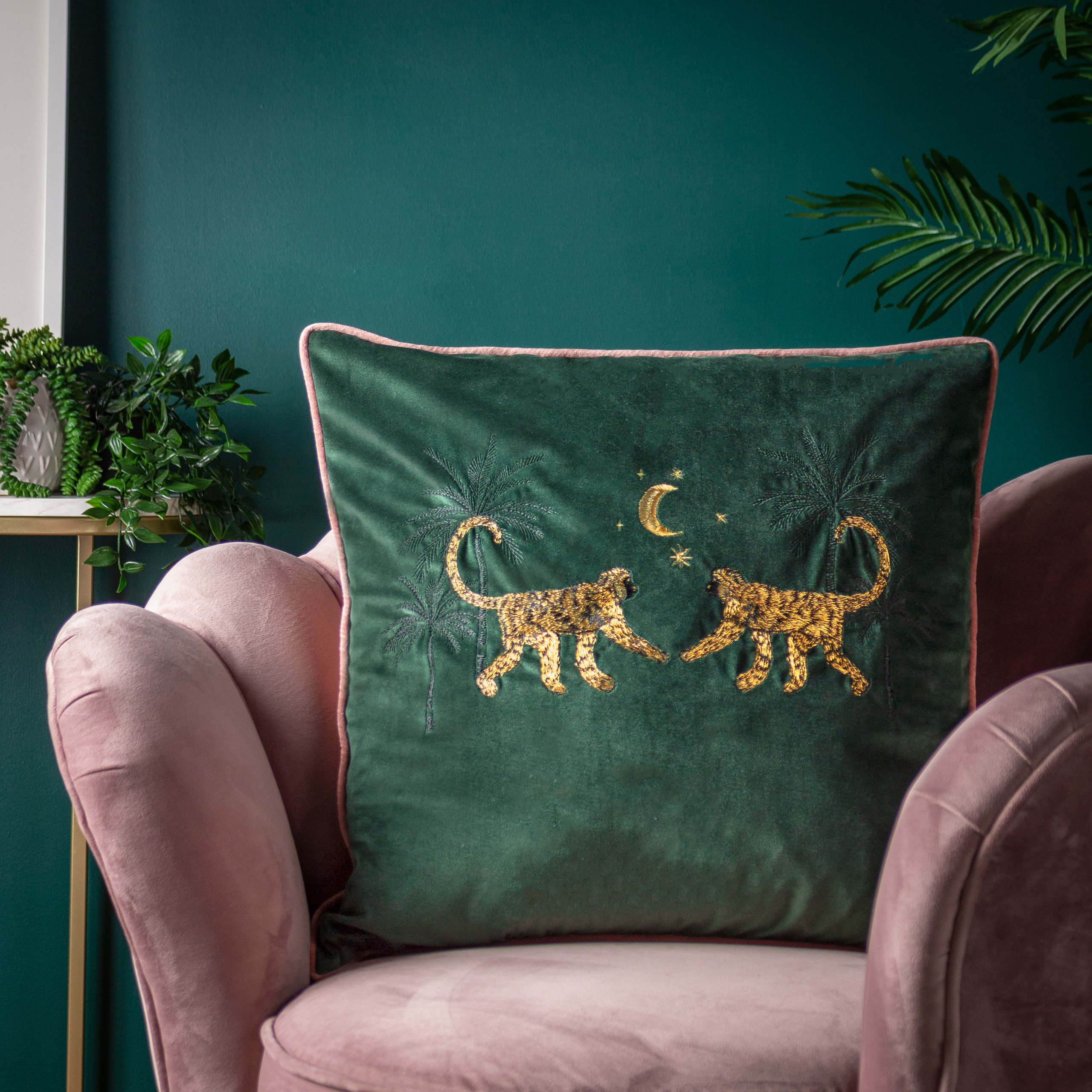 Wylder Tropics Dusk Monkey Feathers Square Scatter Cushion Cushion With ...