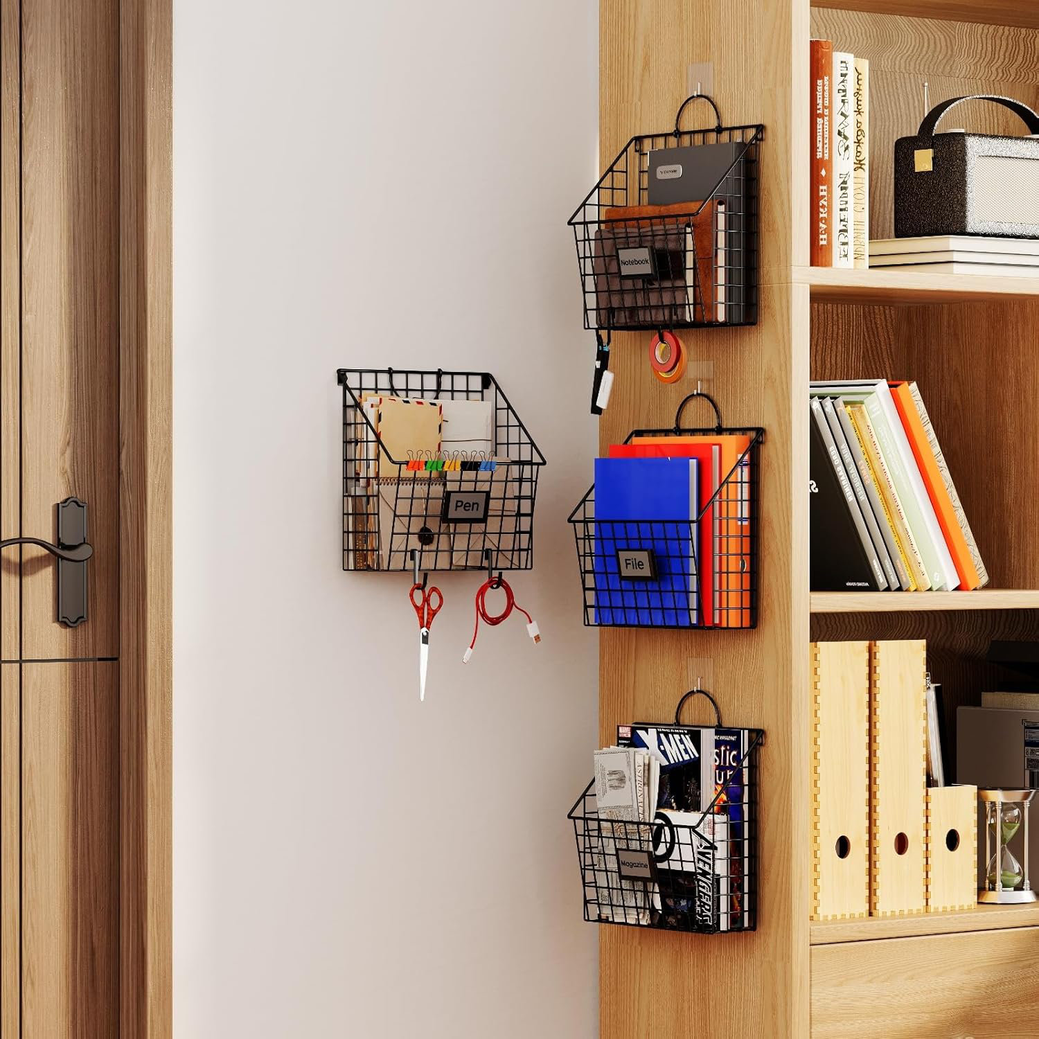 East Urban Home 4-Pack Metal Wall File Holders - Vertical Trapezoidal ...