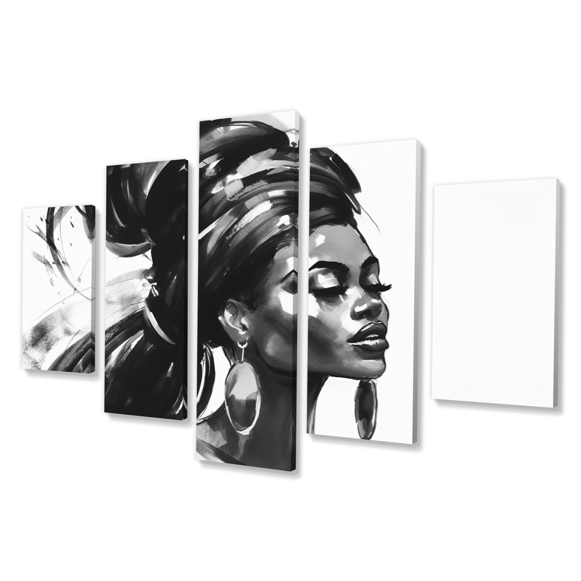 Design Art African American Pierce Woman III - Portrait Canvas Print ...