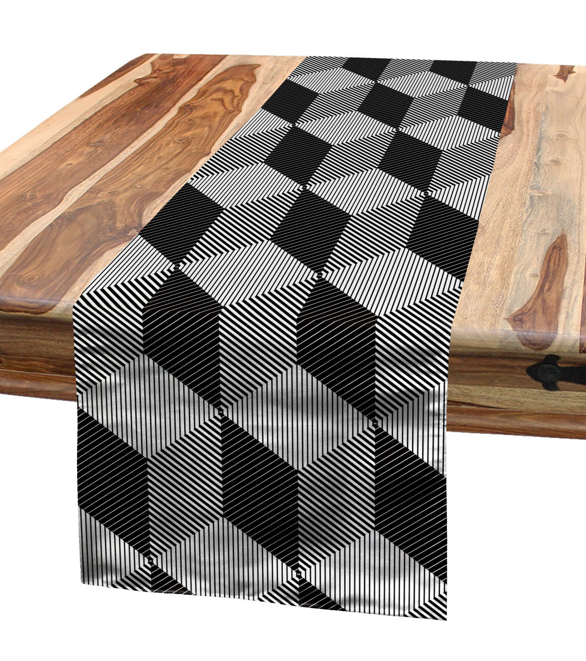 East Urban Home 3D Design Optical Illusion Table Runner | Wayfair