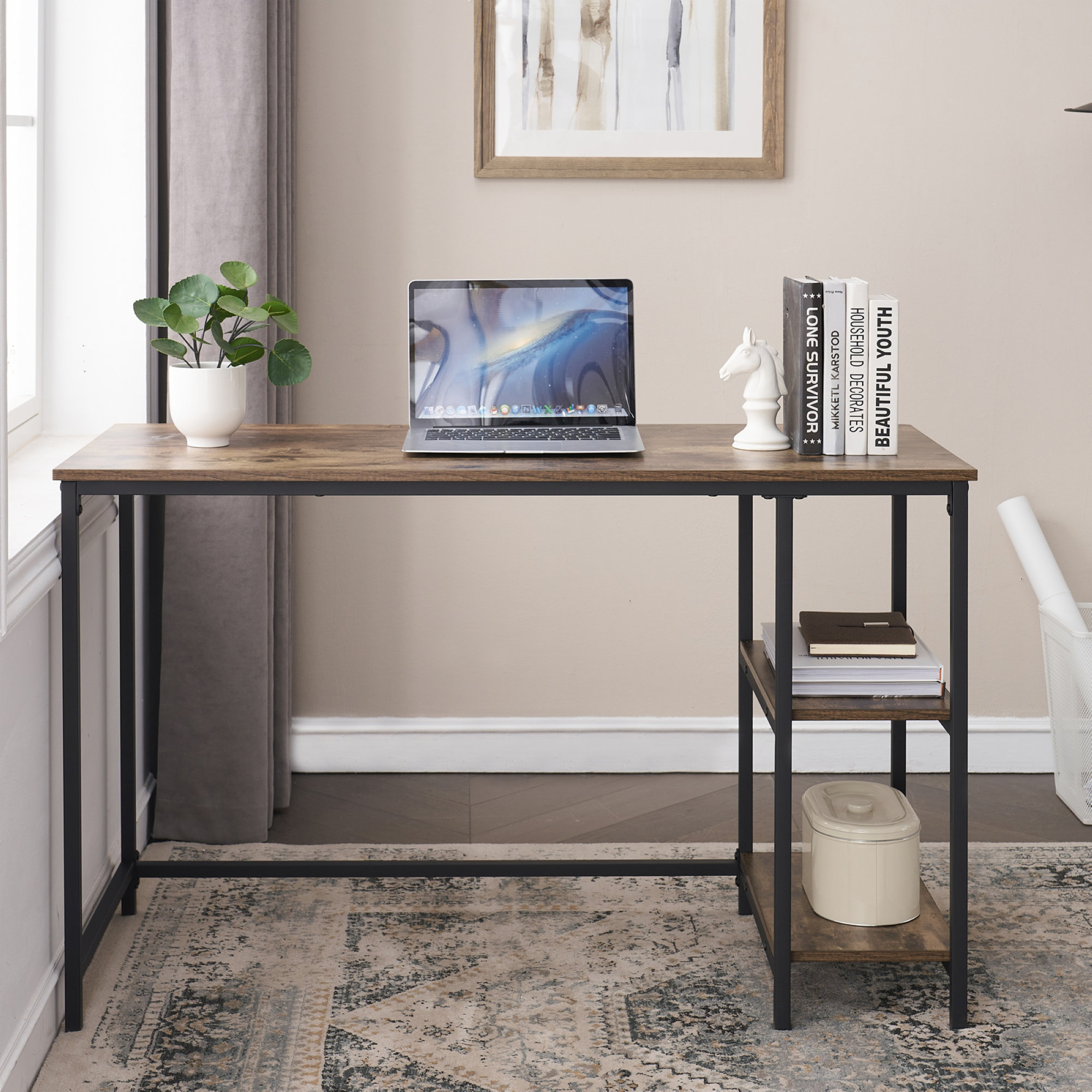 Inbox Zero Metal Base Computer Desk & Reviews | Wayfair