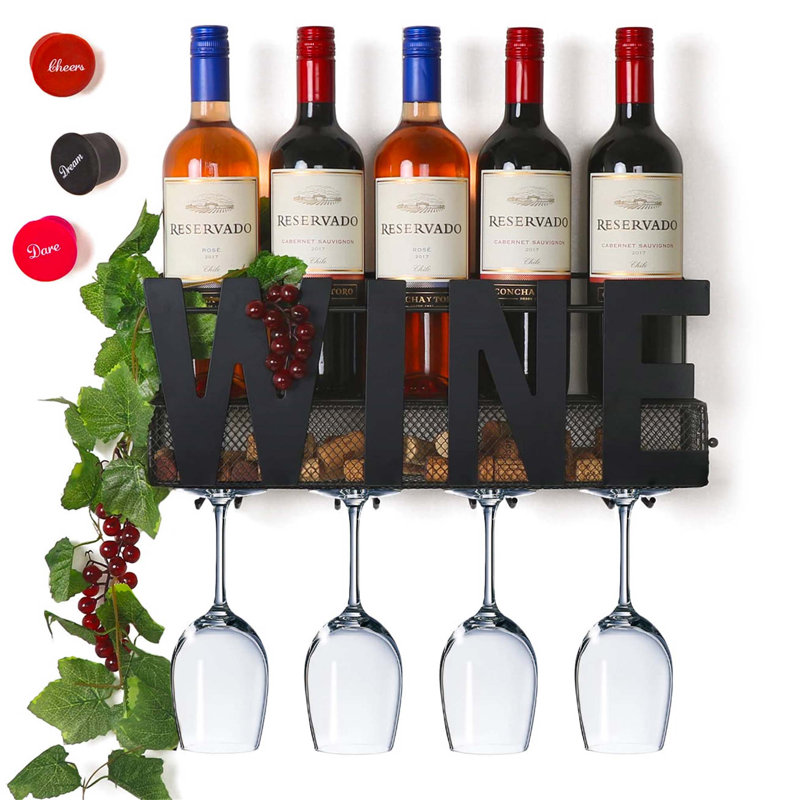 Lark Manor™ Wall Mounted Metal Wine Rack | Wayfair