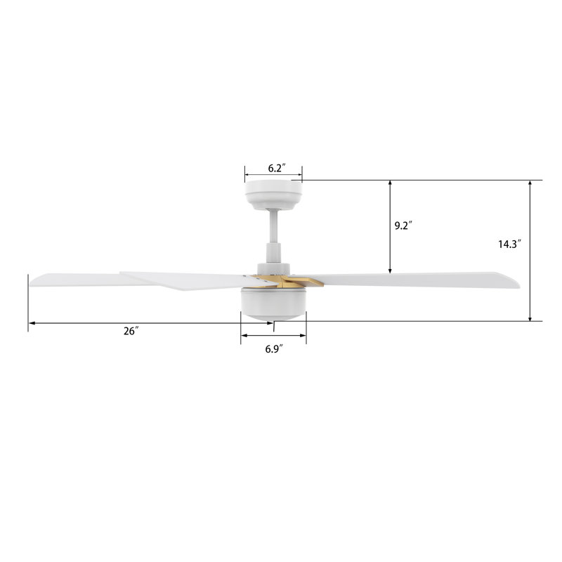 Mercer41 Demitris 5 Blades Smart LED Standard Ceiling Fan Remote ...