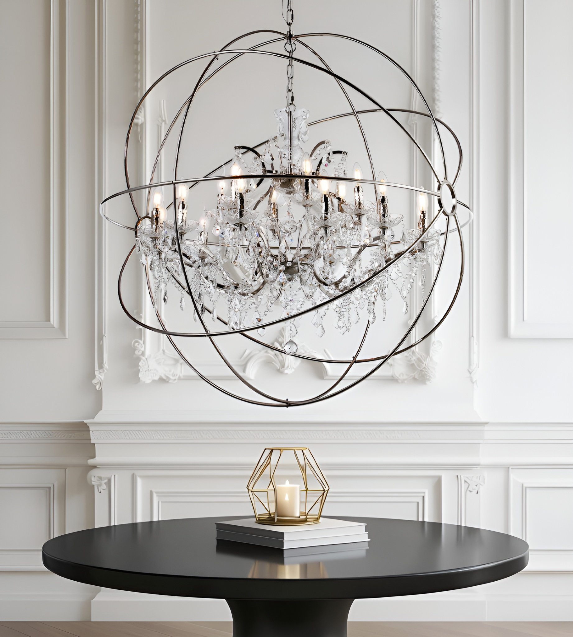 House of Hampton® Royal Orb Crystal 18-Light Pendant Oversize 42 Inches ...