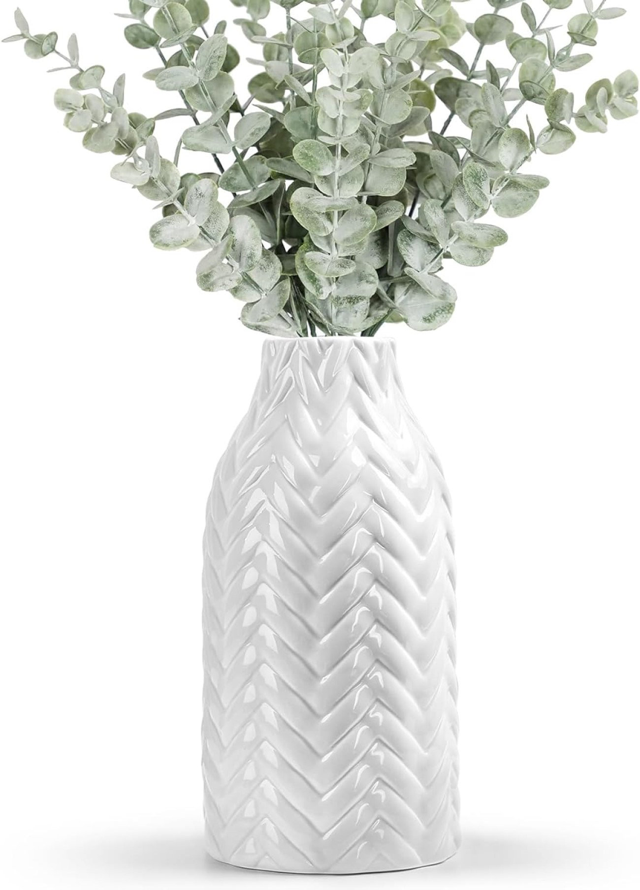 Latitude Run® Eadwine Modern White Ceramic Flower Vases for Home Decor ...