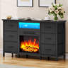 Metro Lane TV Stand With Fireplace For 50 Inch With 6 Drawers Storage ...