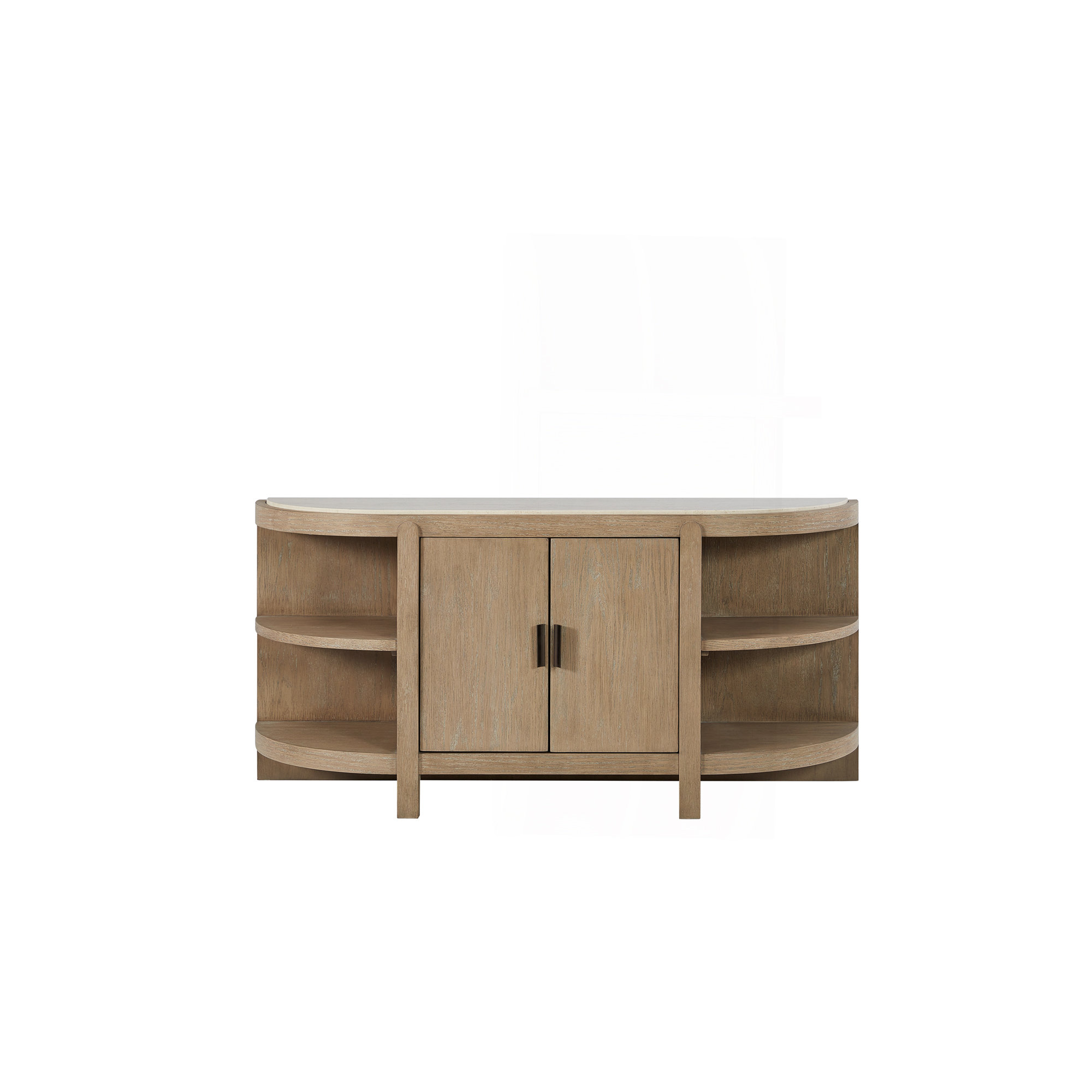 Hokku Designs Curved 2-Door Console Table W/ Marble Top | Wayfair