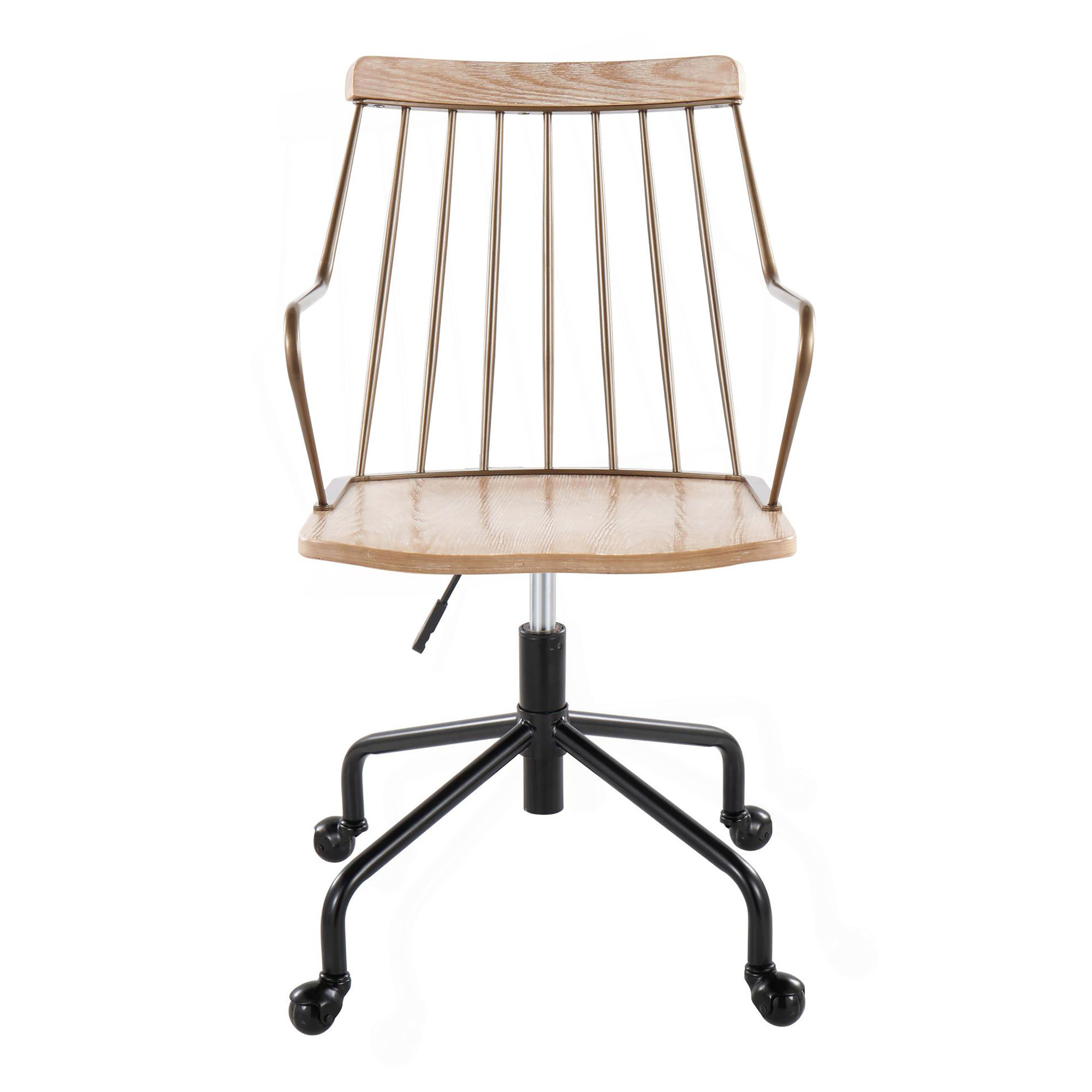 17 Stories Adjustable Office Chair With Metal Backrest And Armrest ...