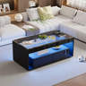 Metro Lane High Gloss Coffee Table With Open Storage, LED Lights ...