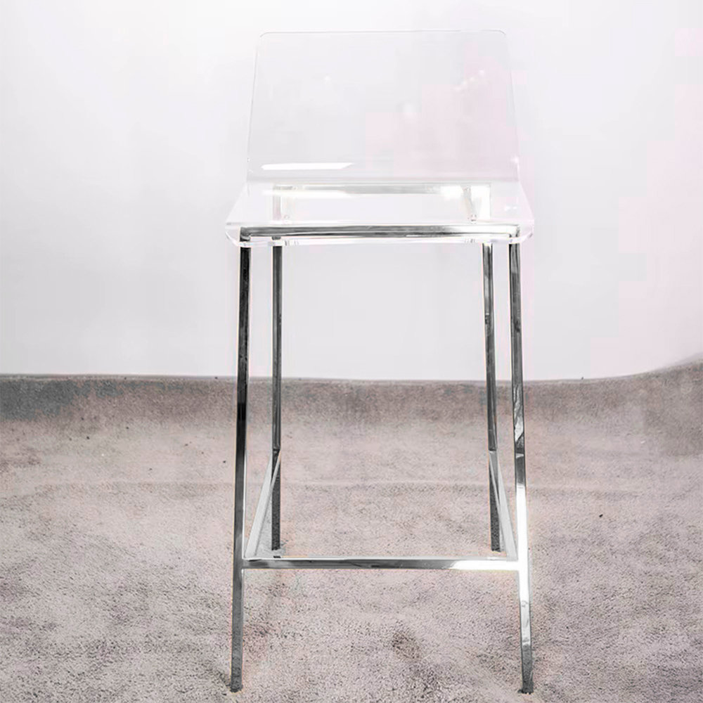Mercer41 Krasimira Melissa Acrylic Counter Stool With Metal Sleet Legs ...