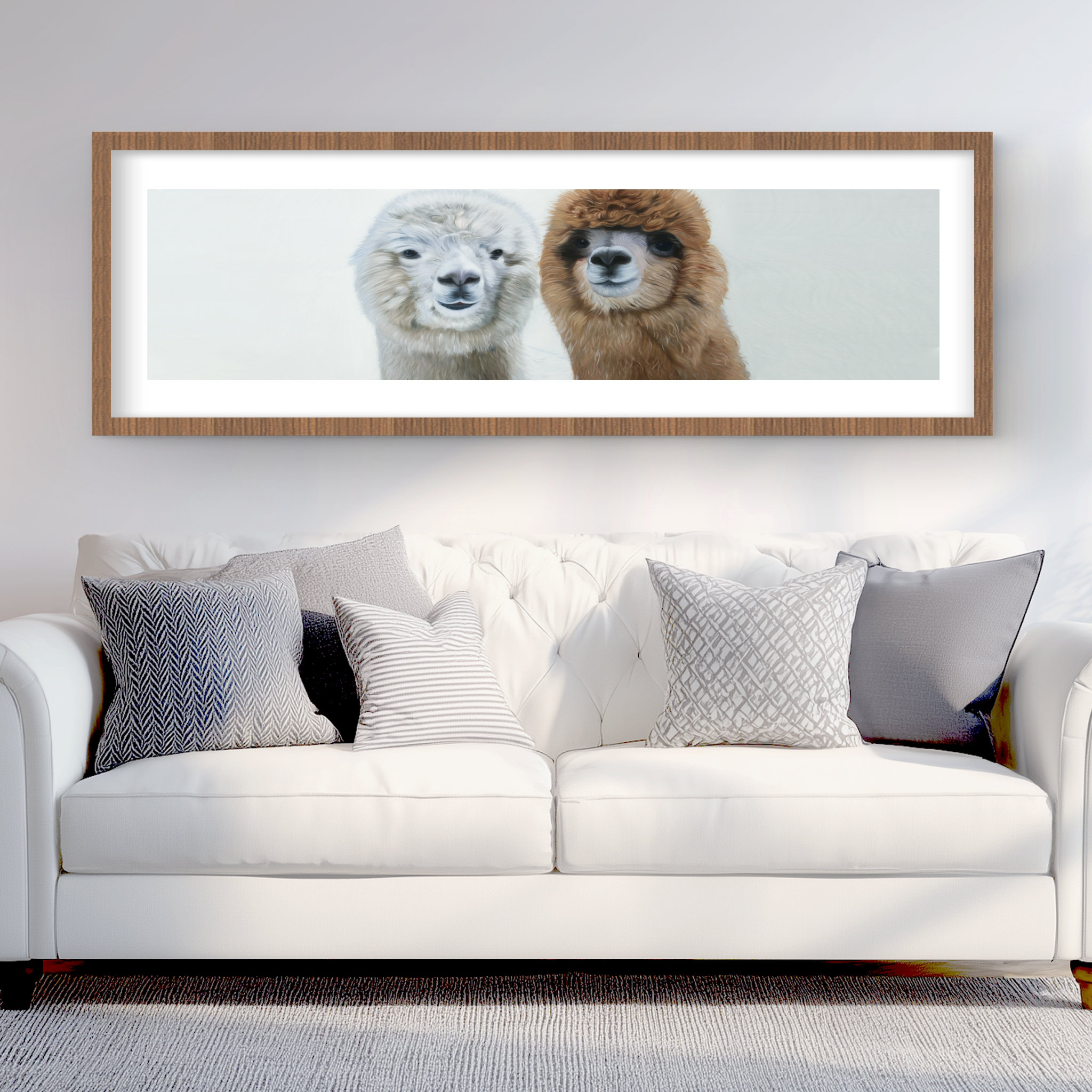 Lark Manor™ Two Lamas - Beige Framed Matted Print for Home Decor | Wayfair