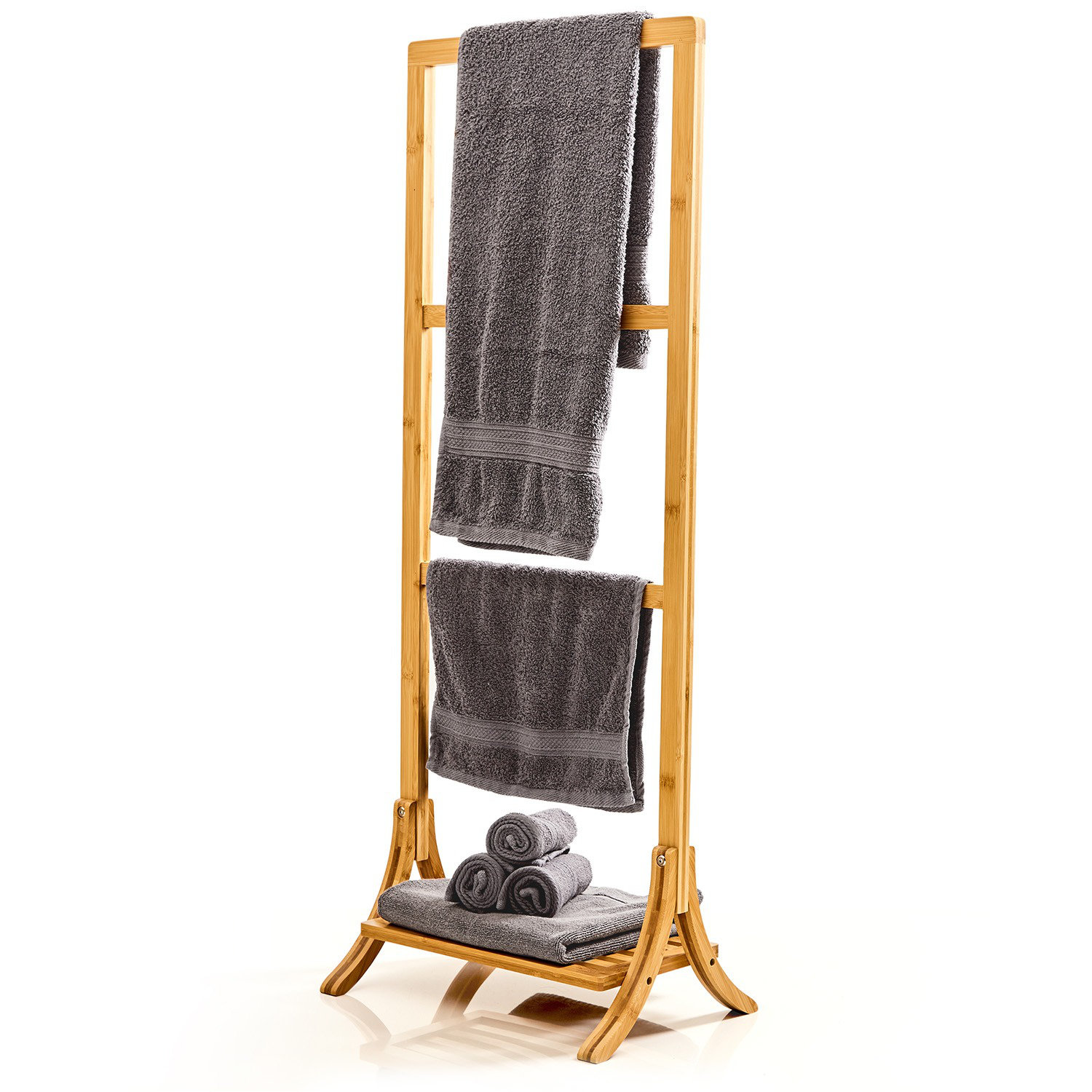 Blumfeldt Wood Free-standing Towel Rail | Wayfair.co.uk
