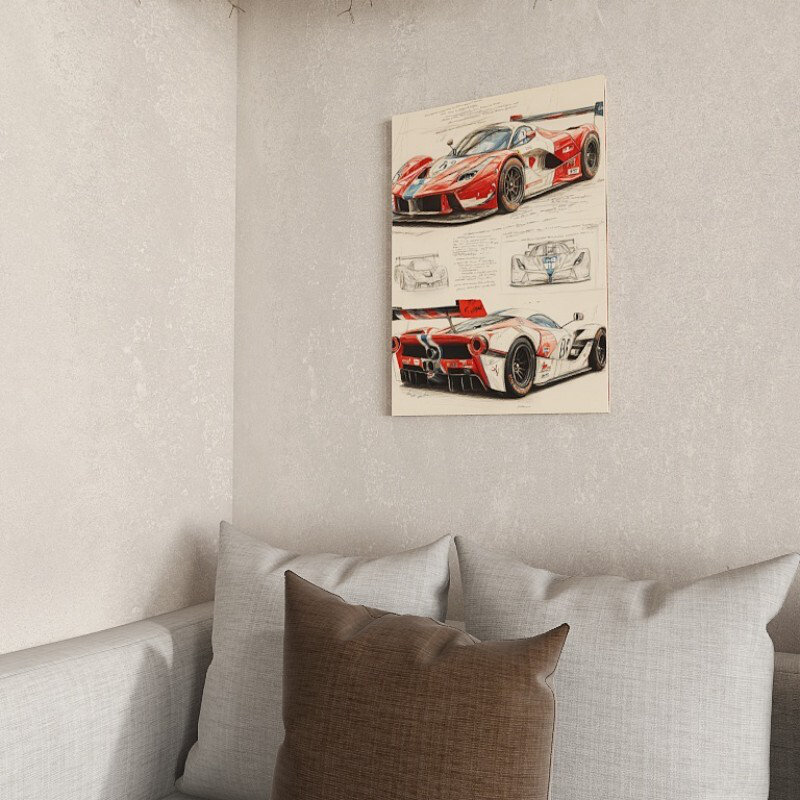 Williston Forge Car Art Sports Car Canvas Wall Painting Canvas Print ...