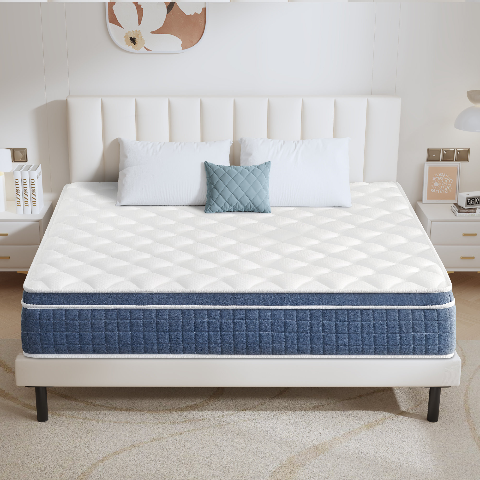 Alwyn Home 12 Inches No-Noise Innerspring and Memory Foam Mattress ...