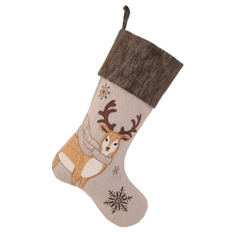 Manor Luxe Cozy Reindeer Stocking & Reviews | Wayfair