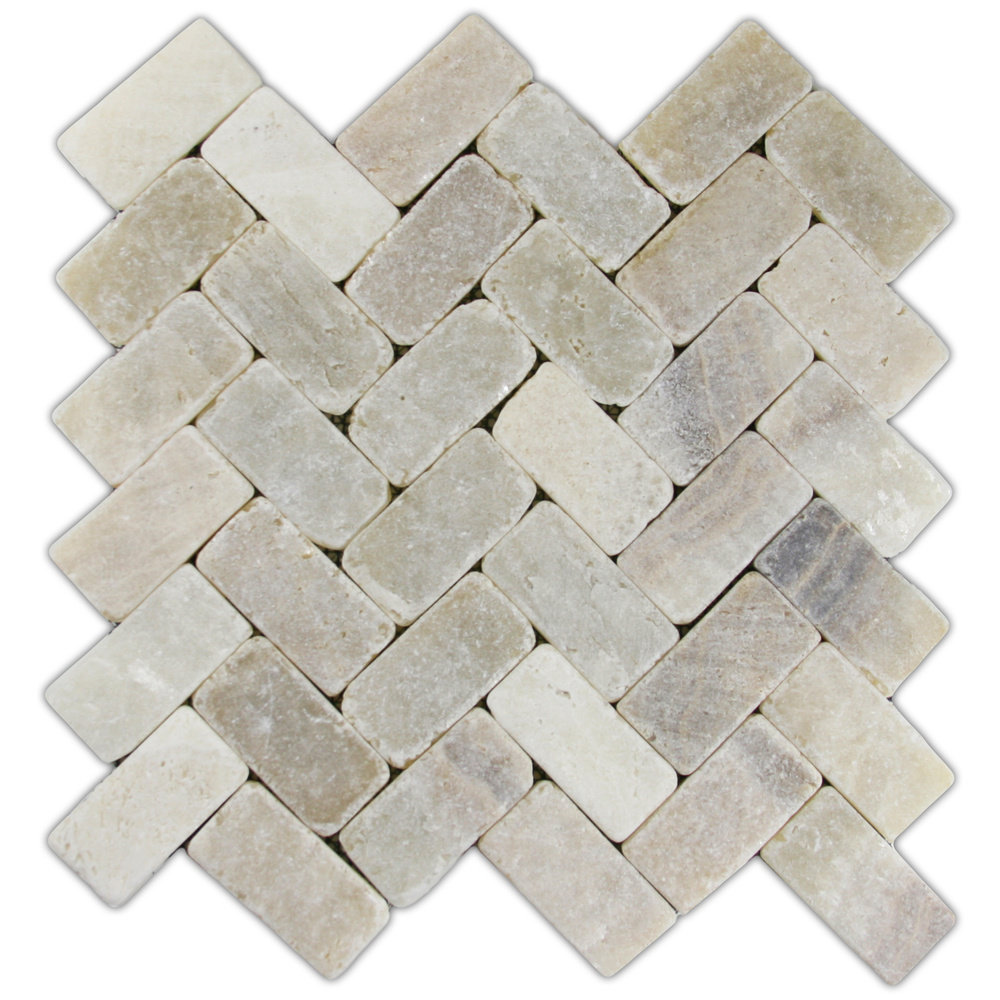 CNK Tile Rhine 2" x 4" Natural Stone Mosaic Tile in Mixed Quartz ...