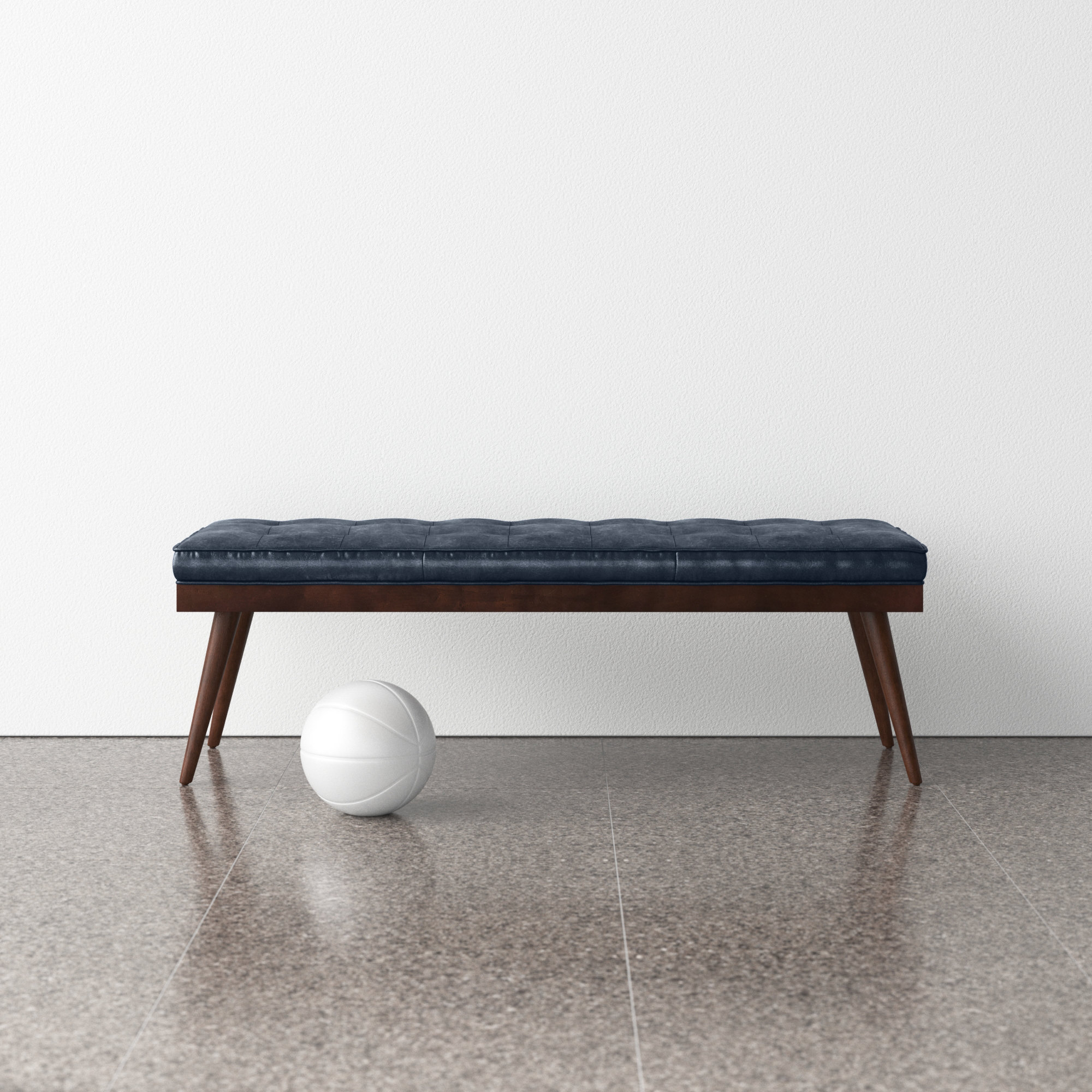 AllModern Athan Full-Grain Italian Genuine Leather Bench & Reviews ...