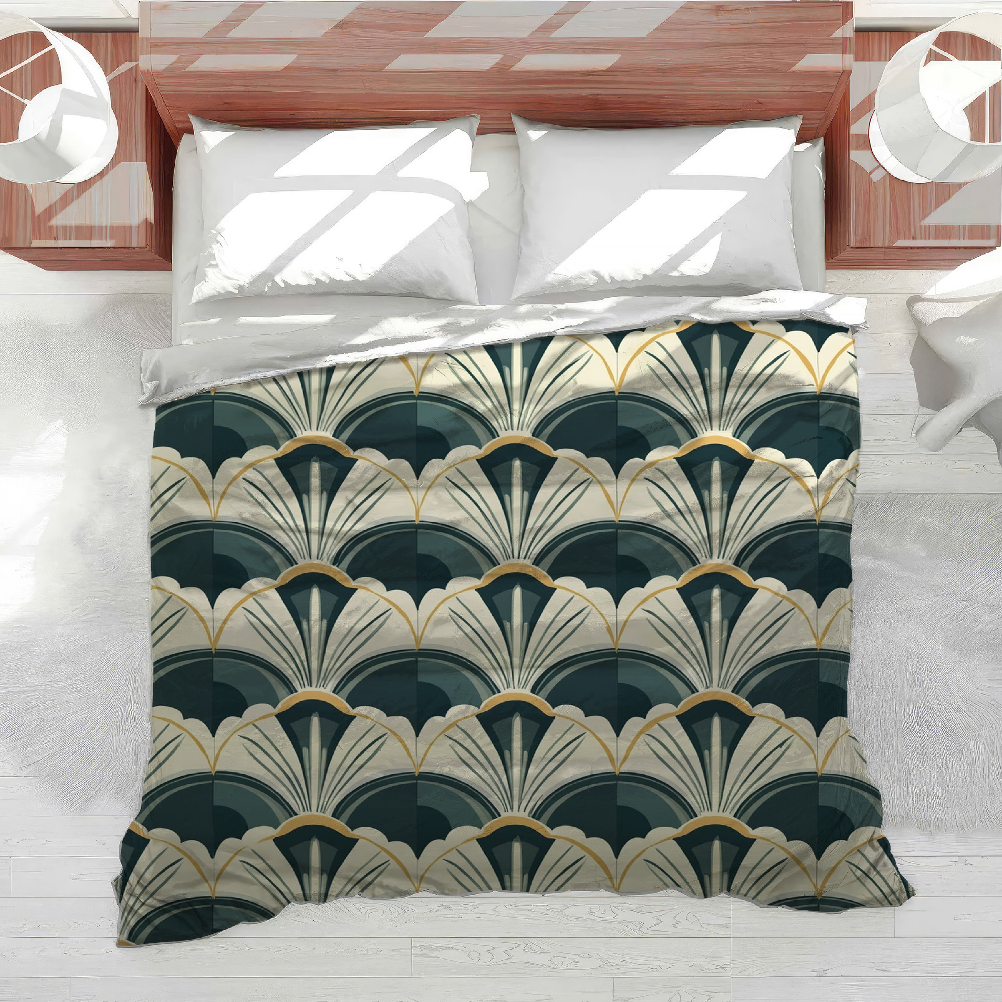 VisionDecor Fan Motif Bedding Abstract Comforter Hollywood Regency ...