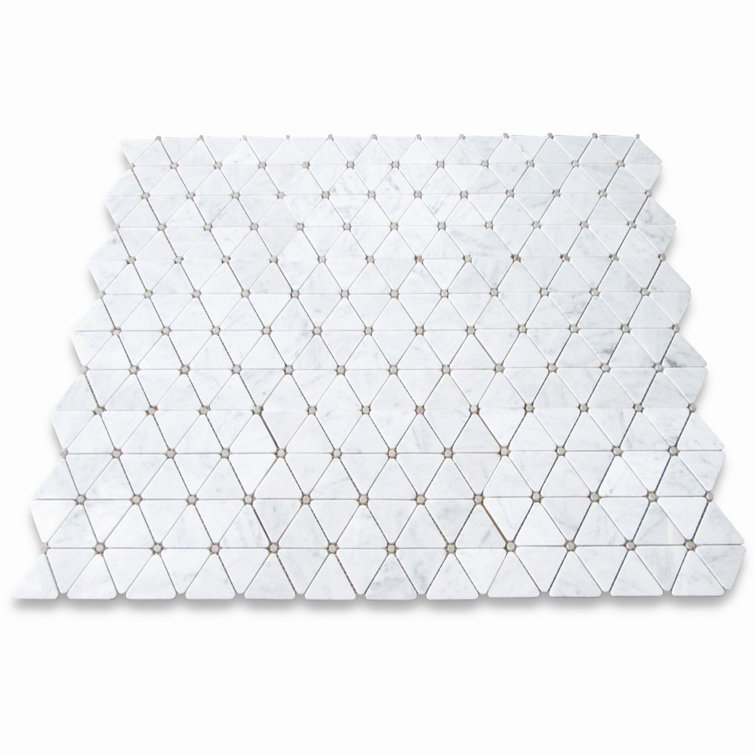 Marble Online 11" x 13" Marble Grid Mosaic Wall & Floor Tile | Wayfair