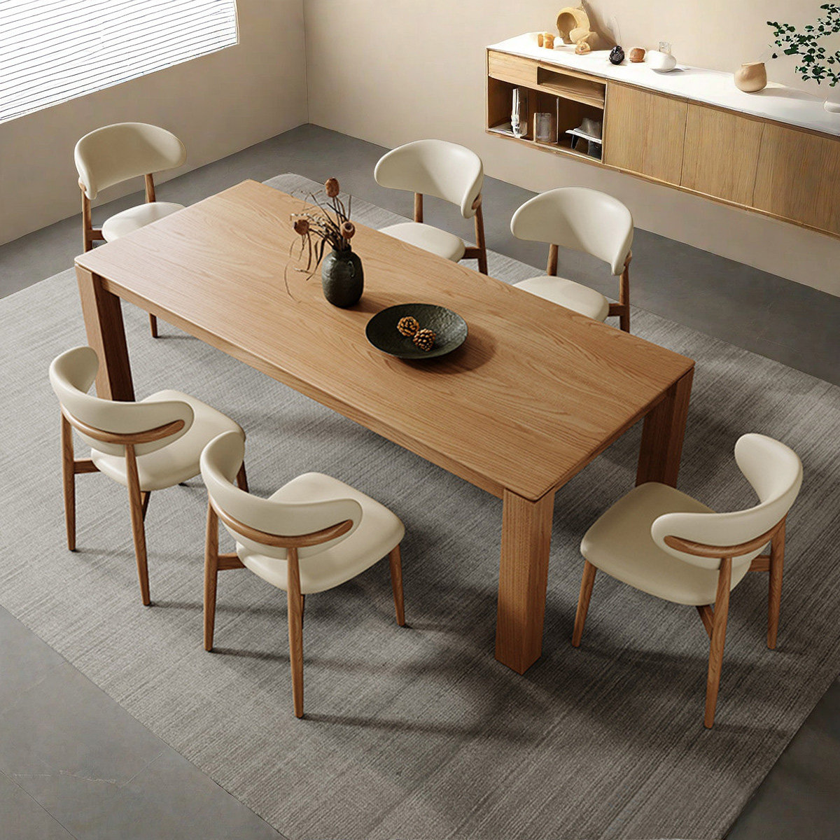 GINATOL Simple Rectangulanr Solid Wood Dining Table Sets | Wayfair