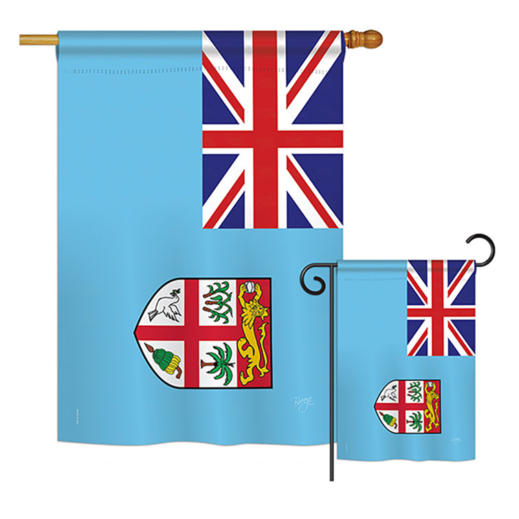Breeze Decor Drapeau de polyester vertical décoratif à 2 côtés fidji de ...