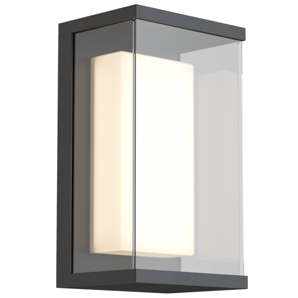 Metro Lane Bowes Black 26.5cm H Integrated LED Outdoor Flush Mount ...