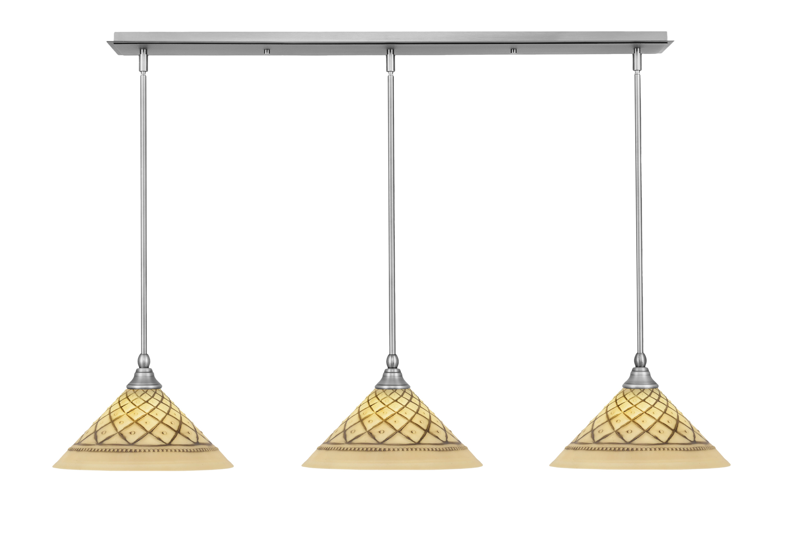 Latitude Run® 3 Light Stem Hung Linear Pendalier Shown In Brushed ...