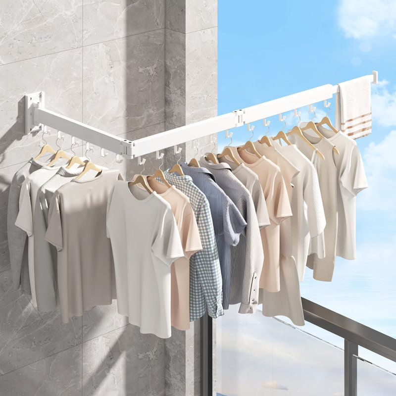 Rebrilliant Clothes Drying Rack,Laundry Space Saver Wall Mounted ...