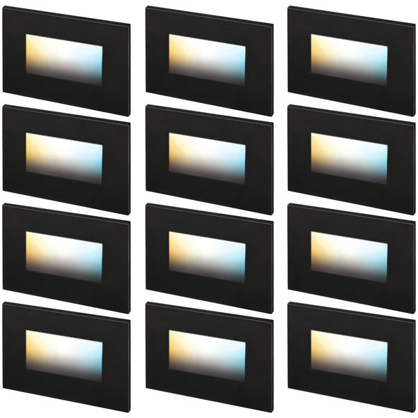 LEONLITE Black Integrated LED Metal Step Light Kit - Wayfair Canada