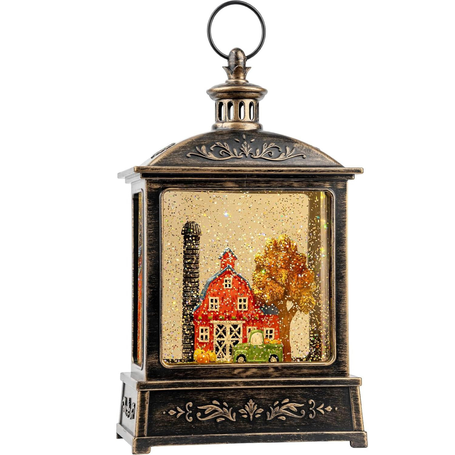 The Holiday Aisle® 12.5'' Fall Snow Globe Lantern | Wayfair