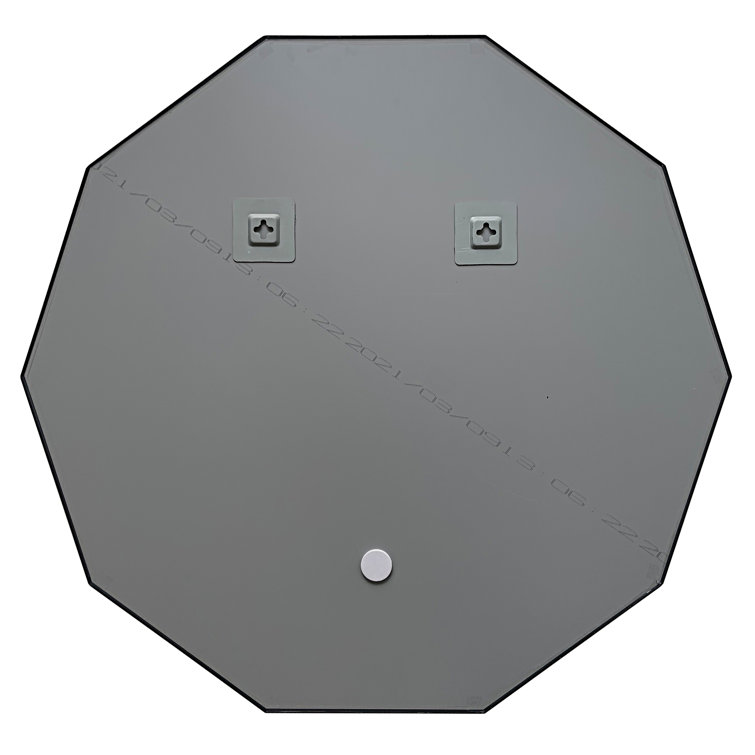 Orren Ellis Maique Reflection Contemporary Black Finish Decagon Framed ...