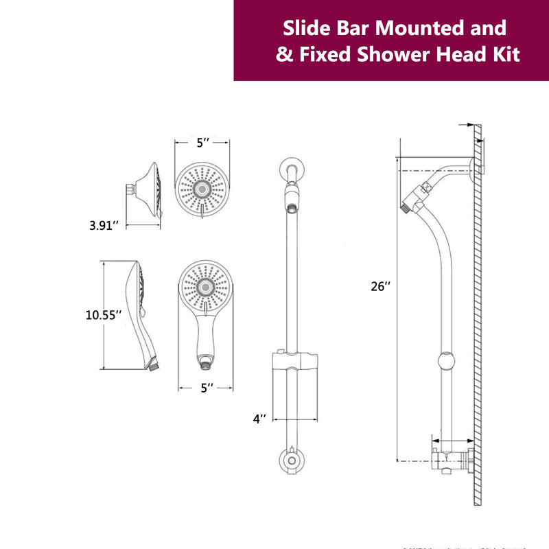 MAXWELL Dual Shower Head 1.8 GPM GPM & Reviews | Wayfair