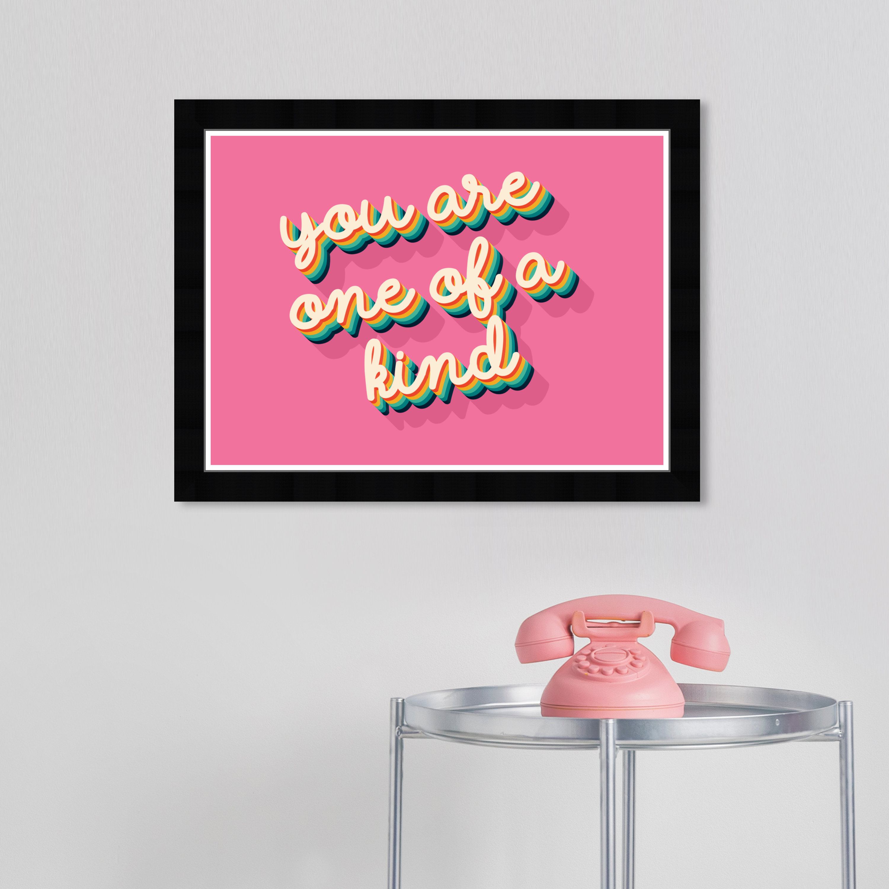 Trinx Typography and Quotes One of a Kind Pink Industrial Pink Paper ...