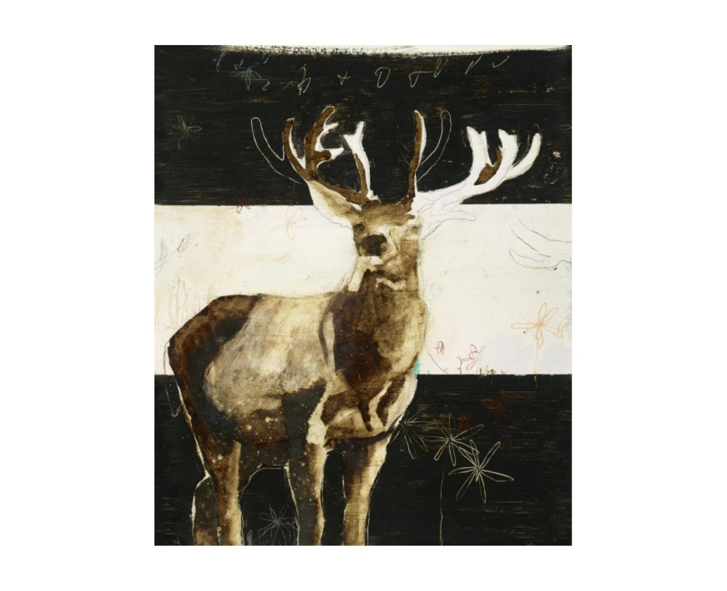 Chelsea Art Studio Striped Buck by Sarah Atkinson - Wrapped Canvas ...