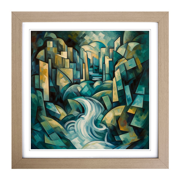 Metro Lane Stream Cubism No.1 - Single Picture Frame Art Prints on Wood ...