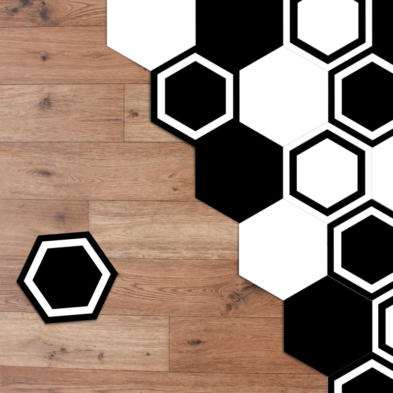 Wrought Studio Minimalist Hexagon Floor Decal | Wayfair
