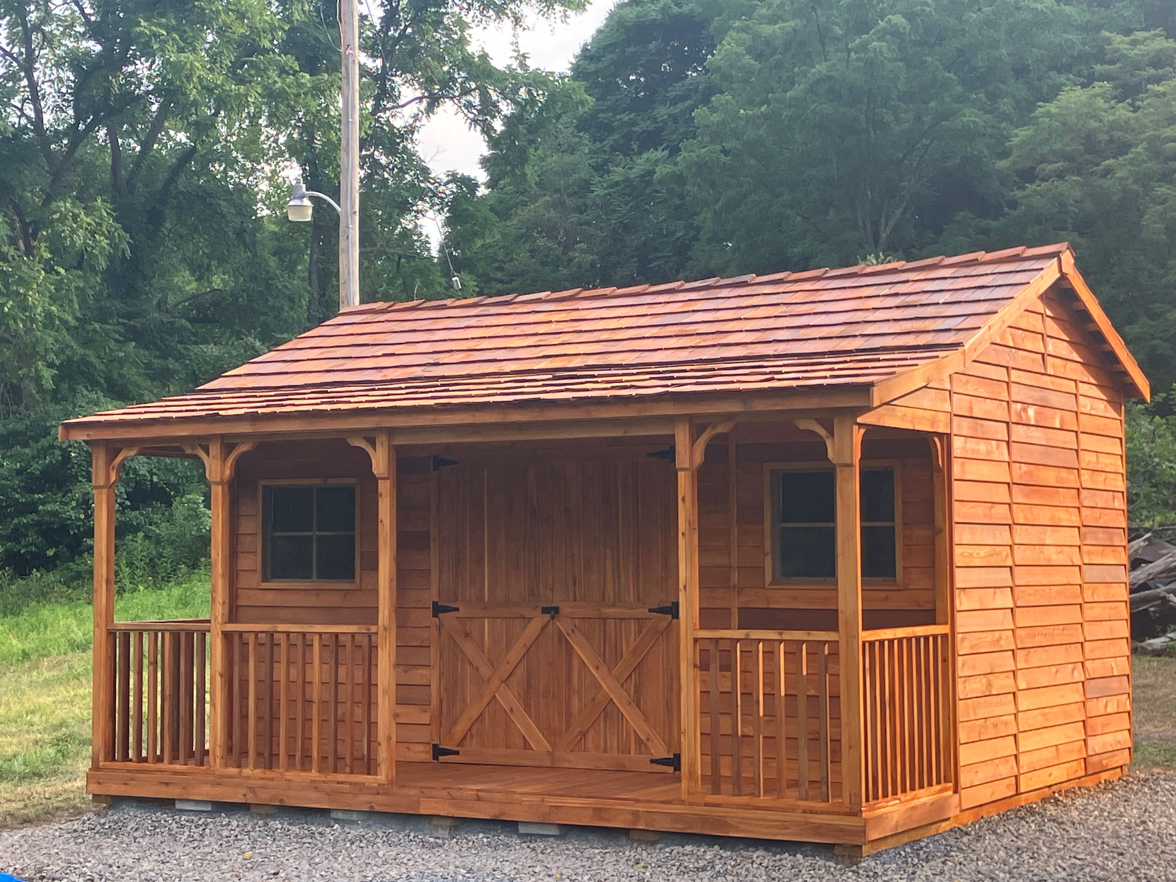 Cedarshed Ranchhouse 16 ft. W x 14 ft. D Western Red Cedar Wood Storage ...