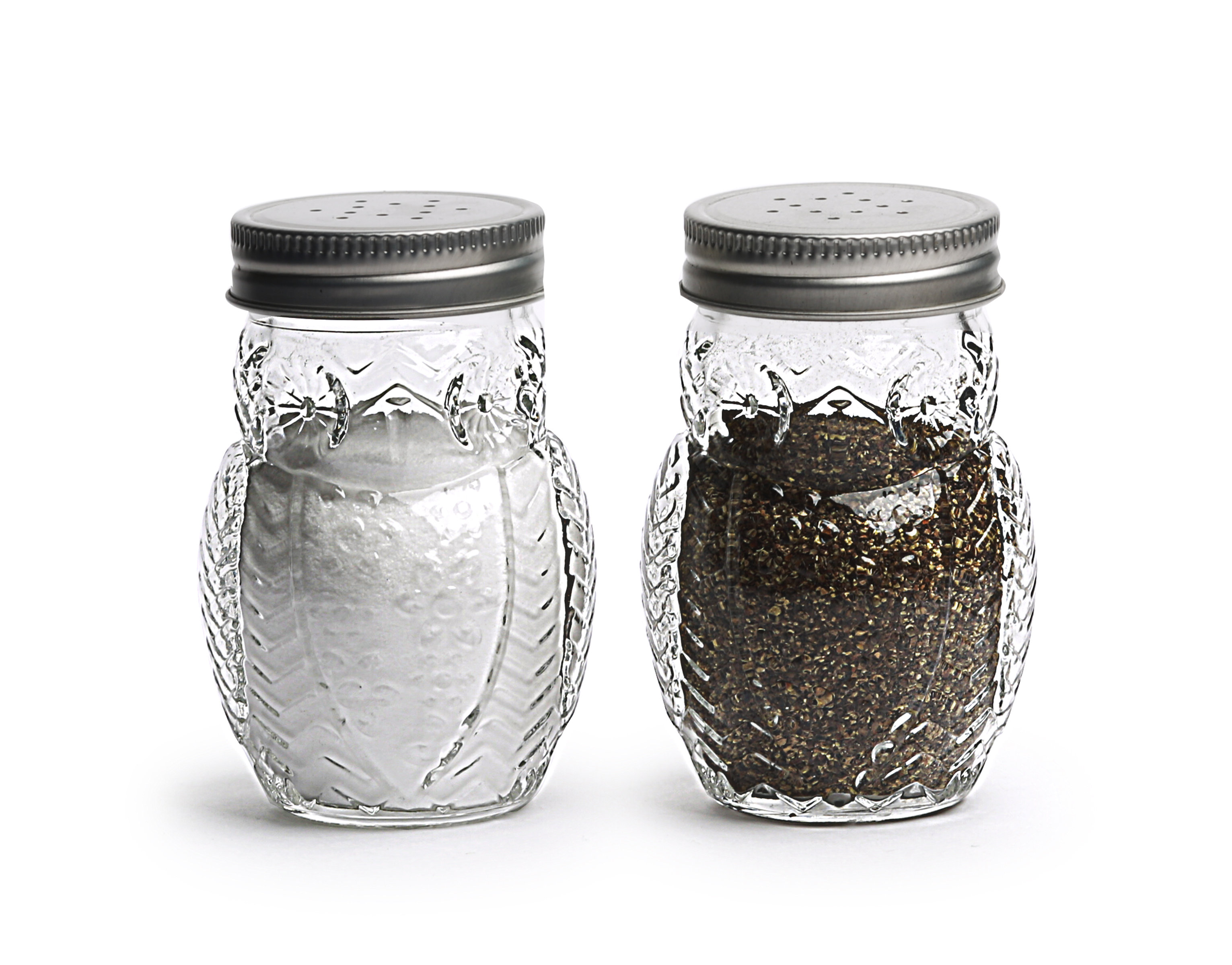 Circle Glass CIRCLEWARE HOOT Owl Shaped Glass Mason Salt And Pepper ...