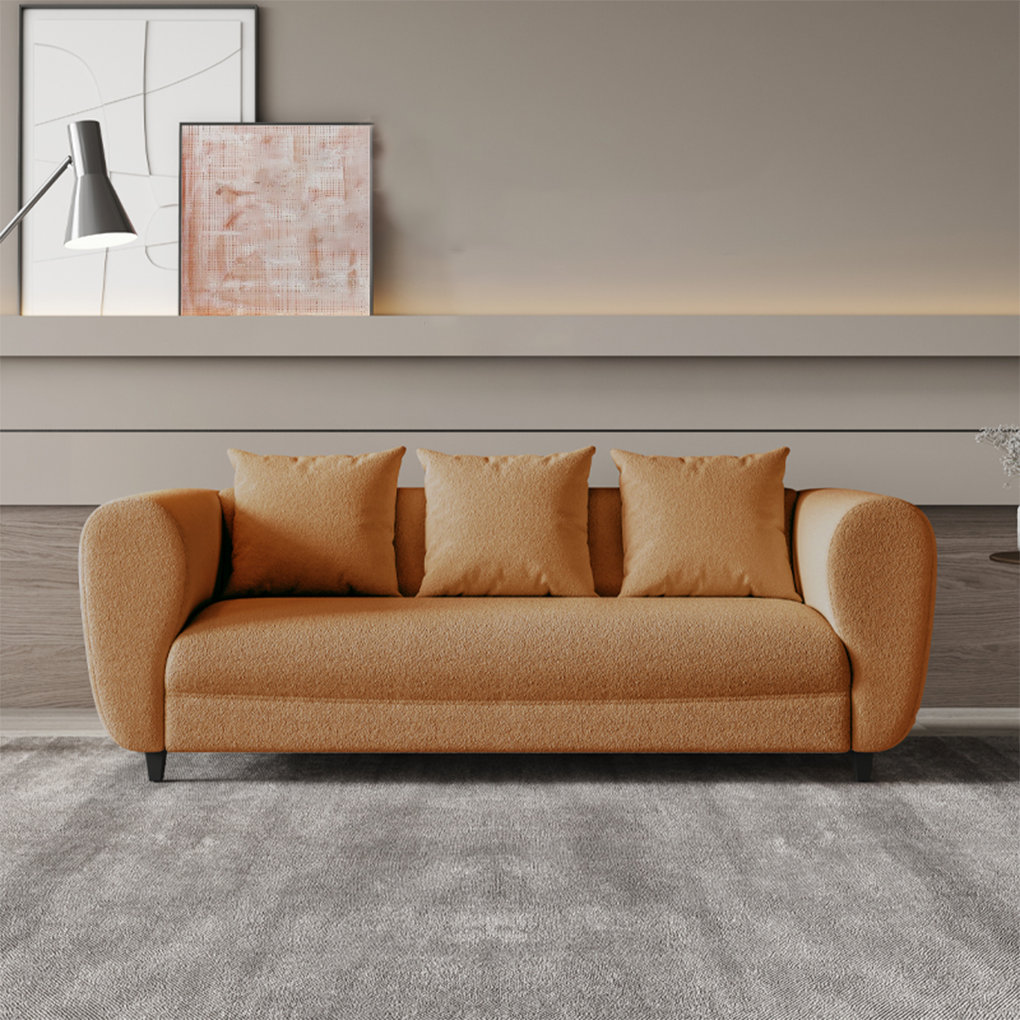 Latitude Run® Cream Style Lambswool Fabric Sofa - Wayfair Canada
