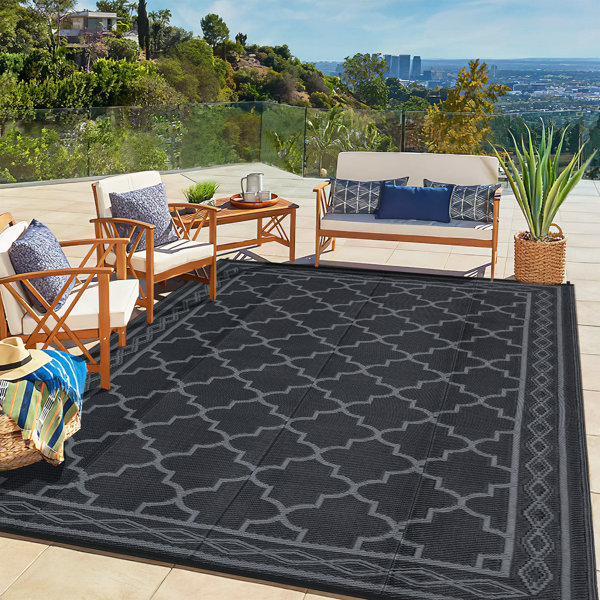 Winston Porter Morocco Outdoor Mats Plastic Straw Rug Waterproof Modern ...