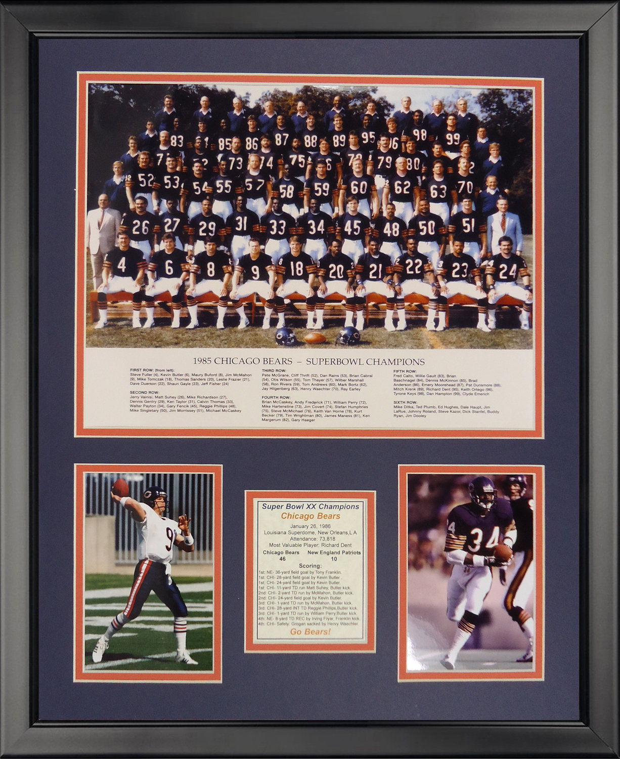 Legends Never Die NFL Chicago Bears - 1985 Bears Framed Memorabili ...