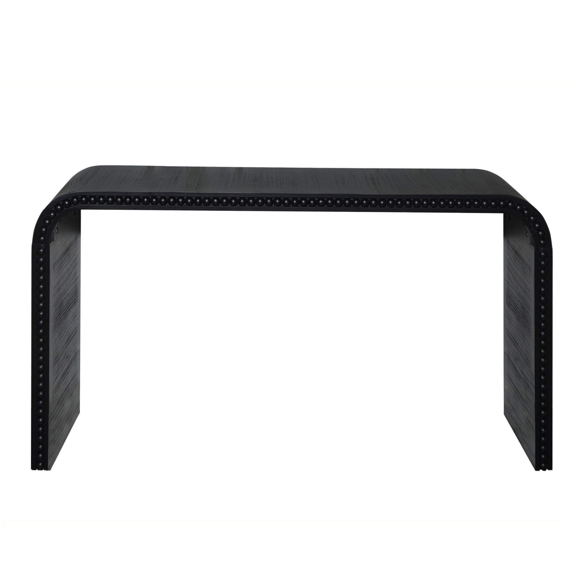 Dakota Fields Black Wood Console Table, 59In Entryway Table, Curved ...
